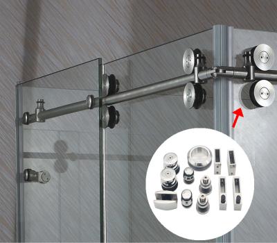 China Frameless Glass Bathroom Screen Barn Door Hardware Fittings Functional and Frameless for sale