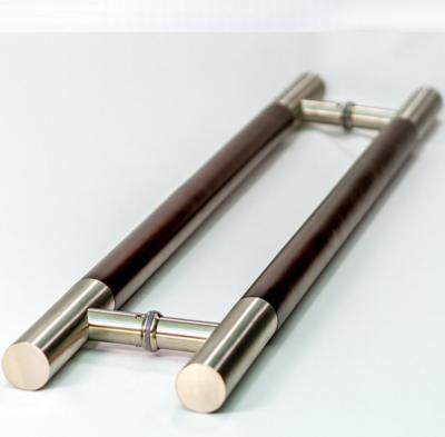 China Modern Design Tempered Glass Door Pull Handle with Stainless Steel and Sanding Finish for sale