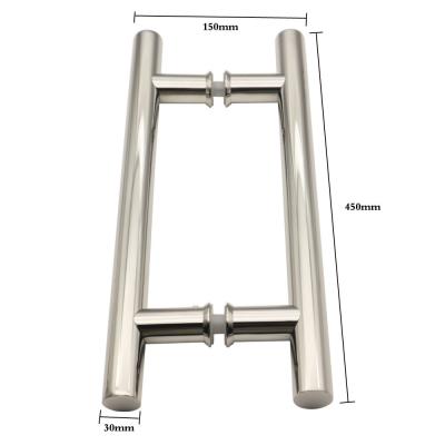 China Stainless Steel H-Shaped Pull Handle for Bathroom Glass Doors in Office Buildings for sale
