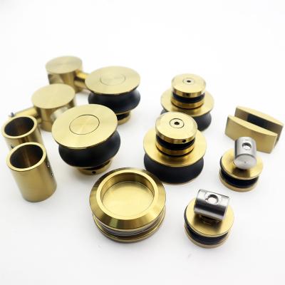 China Highly Resistant American Style Satin Gold 70MM Wheel Exterior Automatic Sliding Door for sale