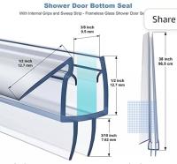 China Long Lift Function PVC Plastic Shower Door Bottom Seal Strip for Modern Bathrooms for sale