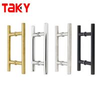 China 1.0mm Pipe Thickness Stainless Steel D Type Glass Door Pull Handle for Hotel Shower Room for sale