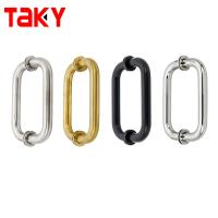 China 1.0mm Pipe Thickness Stainless Steel D Type Glass Door Pull Handle for Hotel Shower Room for sale