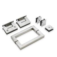 China Open Style Hinge Glass Door Square Handle Kit for Whole Set Stainless Steel Shower for sale