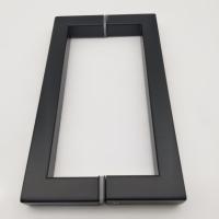 China Hotel 8 inch Black Matte D type Stainless Steel 304 Glass Door Handle for Shower Room for sale