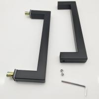 China Hotel 8 inch Black Matte D type Stainless Steel 304 Glass Door Handle for Shower Room for sale