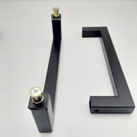 China Hotel 8 inch Black Matte D type Stainless Steel 304 Glass Door Handle for Shower Room for sale