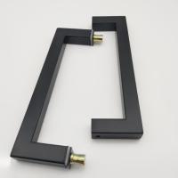 China Hotel 8 inch Black Matte D type Stainless Steel 304 Glass Door Handle for Shower Room for sale
