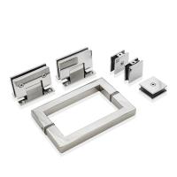 China Square Handle Glass Clamp Kit Sturdy Stainless Steel Hinge for Frameless Shower Door for sale