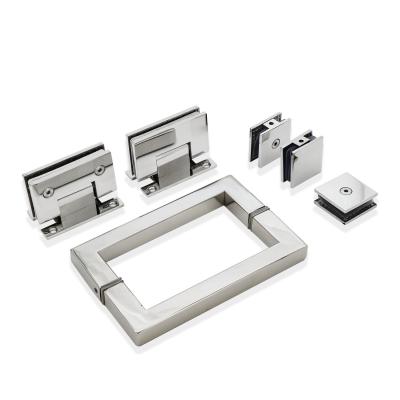 China Square Handle Glass Clamp Kit Sturdy Stainless Steel Hinge for Frameless Shower Door for sale