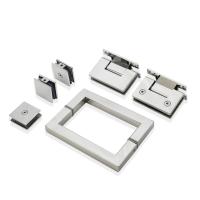 China Square Handle Glass Clamp Kit Sturdy Stainless Steel Hinge for Frameless Shower Door for sale