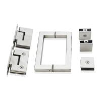 China Square Handle Glass Clamp Kit Sturdy Stainless Steel Hinge for Frameless Shower Door for sale