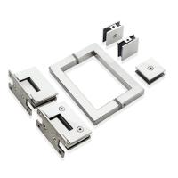 China Square Handle Glass Clamp Kit Sturdy Stainless Steel Hinge for Frameless Shower Door for sale