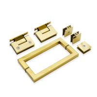 China Modern Design Glass Hinge 90 degree Stainless Steel Shower Kit with Gold Hardware Fittings for sale