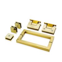 China Modern Design Glass Hinge 90 degree Stainless Steel Shower Kit with Gold Hardware Fittings for sale