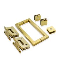 China Modern Design Glass Hinge 90 degree Stainless Steel Shower Kit with Gold Hardware Fittings for sale