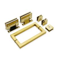 China Modern Design Glass Hinge 90 degree Stainless Steel Shower Kit with Gold Hardware Fittings for sale