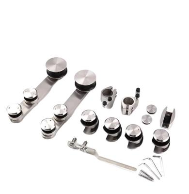 China High Hardness and Durable Silver/black Glass Bathroom Sliding Door Kit for 6-12mm Glass for sale