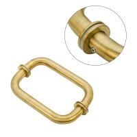 China 304 Stainless Steel Satin Gold Round Back to Back Pull Glass Door Handle for Hotel Spa for sale