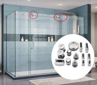 China 10-12mm Thick Safe Glass Double Door Sliding Door for Office Shower Room Accessories for sale