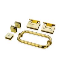 China Brushed Nickel Finish Stainless Steel Shower Hinge and Glass Clamp Kit for Glass Door for sale