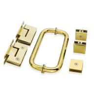 China Brushed Nickel Finish Stainless Steel Shower Hinge and Glass Clamp Kit for Glass Door for sale