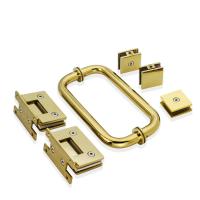 China Brushed Nickel Finish Stainless Steel Shower Hinge and Glass Clamp Kit for Glass Door for sale