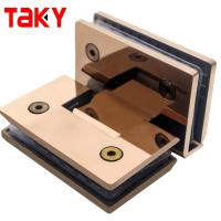 China Hotel Bathroom Hinge 90 Degree Curved Surface Shower Door Hinge in Stainless Steel for sale