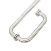 China Hotel Silver Shower Enclosure Room Glass Door Back to Back Towel Bar Pull Handle for sale