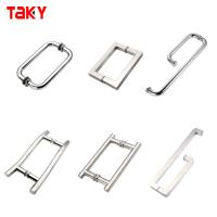 China Hotel Silver Shower Enclosure Room Glass Door Back to Back Towel Bar Pull Handle for sale