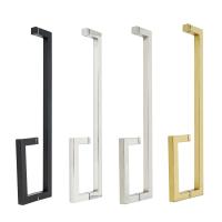 China Polished Entrance Black Door Handle Pull for Building Bathroom Glass Door Installation for sale
