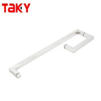China Polished Entrance Black Door Handle Pull for Building Bathroom Glass Door Installation for sale