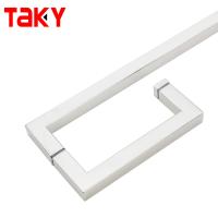 China Polished Entrance Black Door Handle Pull for Building Bathroom Glass Door Installation for sale