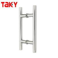 China 24 Inch Stainless Steel Tempered Glass Push Pull Handle for Door in Hotel Shower Room for sale
