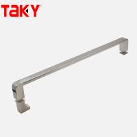 China 12mm Glass Thickness Stainless Steel Rectangular Tube Bar Glass Door Straight Single Sided Pull Handle for sale