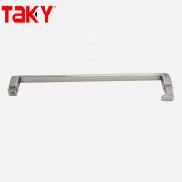 China 12mm Glass Thickness Stainless Steel Rectangular Tube Bar Glass Door Straight Single Sided Pull Handle for sale