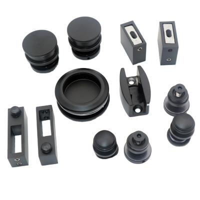 China Round Tray Shape Black Sliding Shower Door Kit for 8-12mm Safe Glass Hardware Included for sale