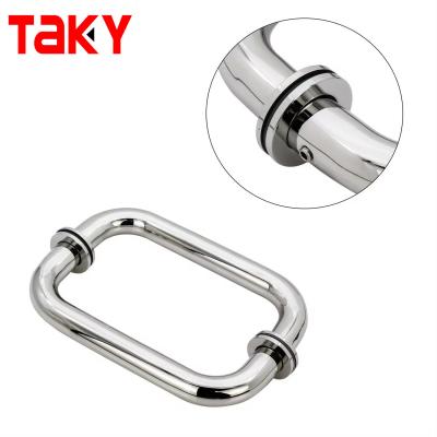 China Sleek Design 24 Inch Round Glass Door Handle Stainless Steel 304 for Bathroom Doors for sale