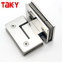 China Square Glass to Glass Shower Room Glass Hinge with Polished Chrome Straight Edge Design for sale