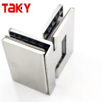 China Square Glass to Glass Shower Room Glass Hinge with Polished Chrome Straight Edge Design for sale