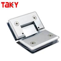 China Secure Door Closure 8-12MM Glass Brushed Gold Shower Frameless Glass Door Pivot Hinge for sale