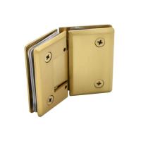 China Secure Door Closure 8-12MM Glass Brushed Gold Shower Frameless Glass Door Pivot Hinge for sale