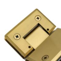 China Secure Door Closure 8-12MM Glass Brushed Gold Shower Frameless Glass Door Pivot Hinge for sale