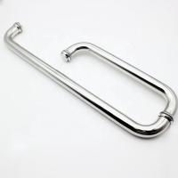 China TK-C040 Round Stainless Steel Shower Room Glass Push Pull Handle with Polish Finish for sale