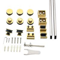 China Enhance Your Bathroom with Gold Color Frameless Sliding Shower Door Hardware Fittings for sale