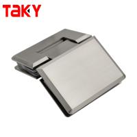 China Brushed Nickel Glass Hinge 135 Degree Opening Angle Ideal for Glass Shower Enclosures for sale