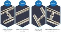 China Stainless Steel Pull Handle for Hotel Office Apartment Doors Windows 200*200*19*1.0mm for sale