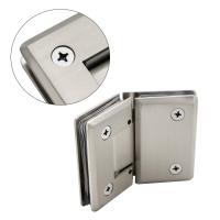 China Brushed Nickel Glass Hinge 135 Degree Opening Angle Ideal for Glass Shower Enclosures for sale