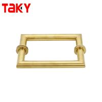 China Polish Finish Long Main Entrance Door Handle with 203*203mm Rose Gold Pull Handle for sale