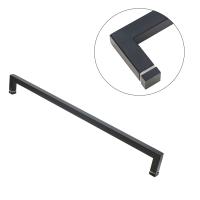 China 6-14mm Glass Thickness Steel Square L Shape Big Twin Glass Door Flush Pull Shower Door Handles for sale